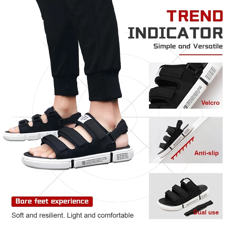 Giày sandal Dép Quai Hậu Nam nam nữ màu đen hính hãng Dép Sandan Nam Nữ ...